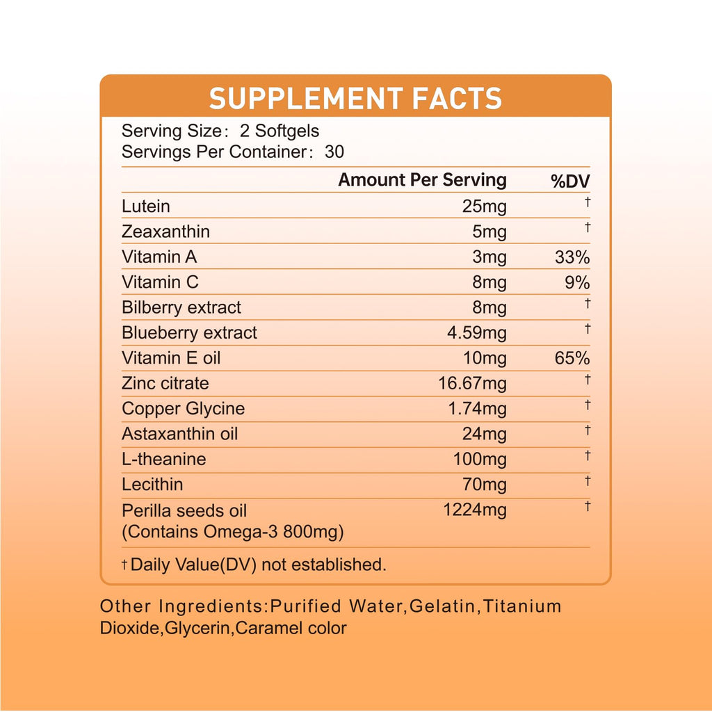 25 mg lutein softgels for eye health