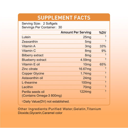 25 mg lutein softgels for eye health