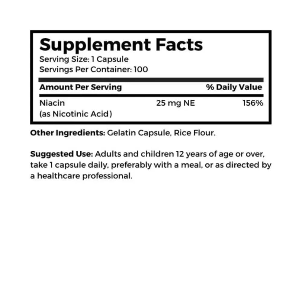 25 mg Niacin for cardiovascular health