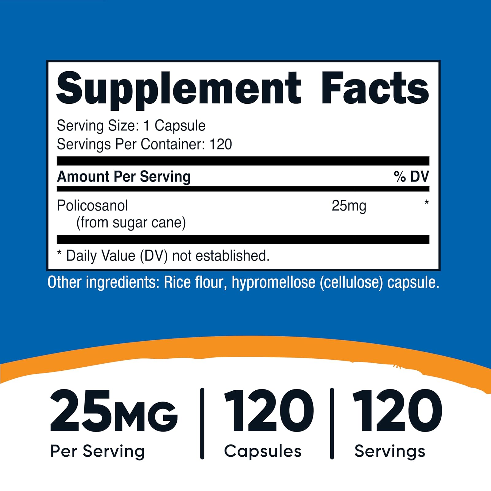 25 mg Policosanol capsules for daily wellness