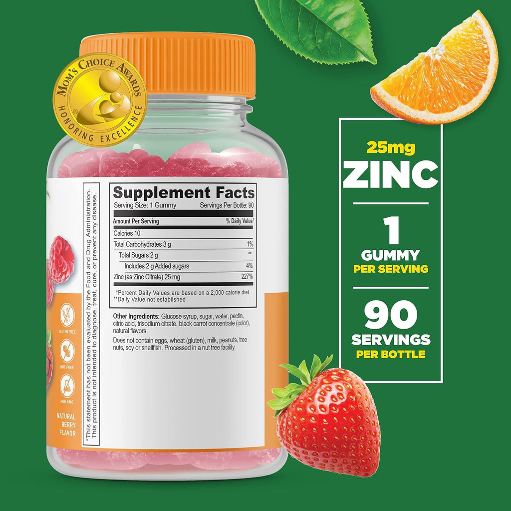 25 mg zinc supplement in tasty gummies