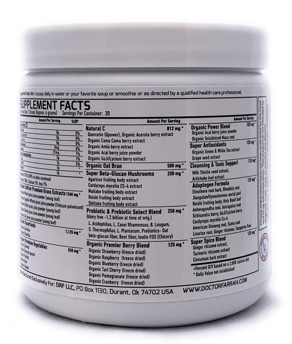 25 servings of fruits and vegetables