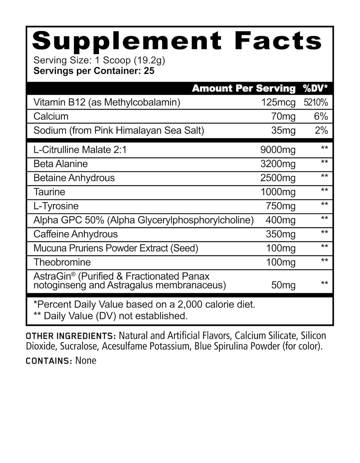 25 servings of pre-workout performance