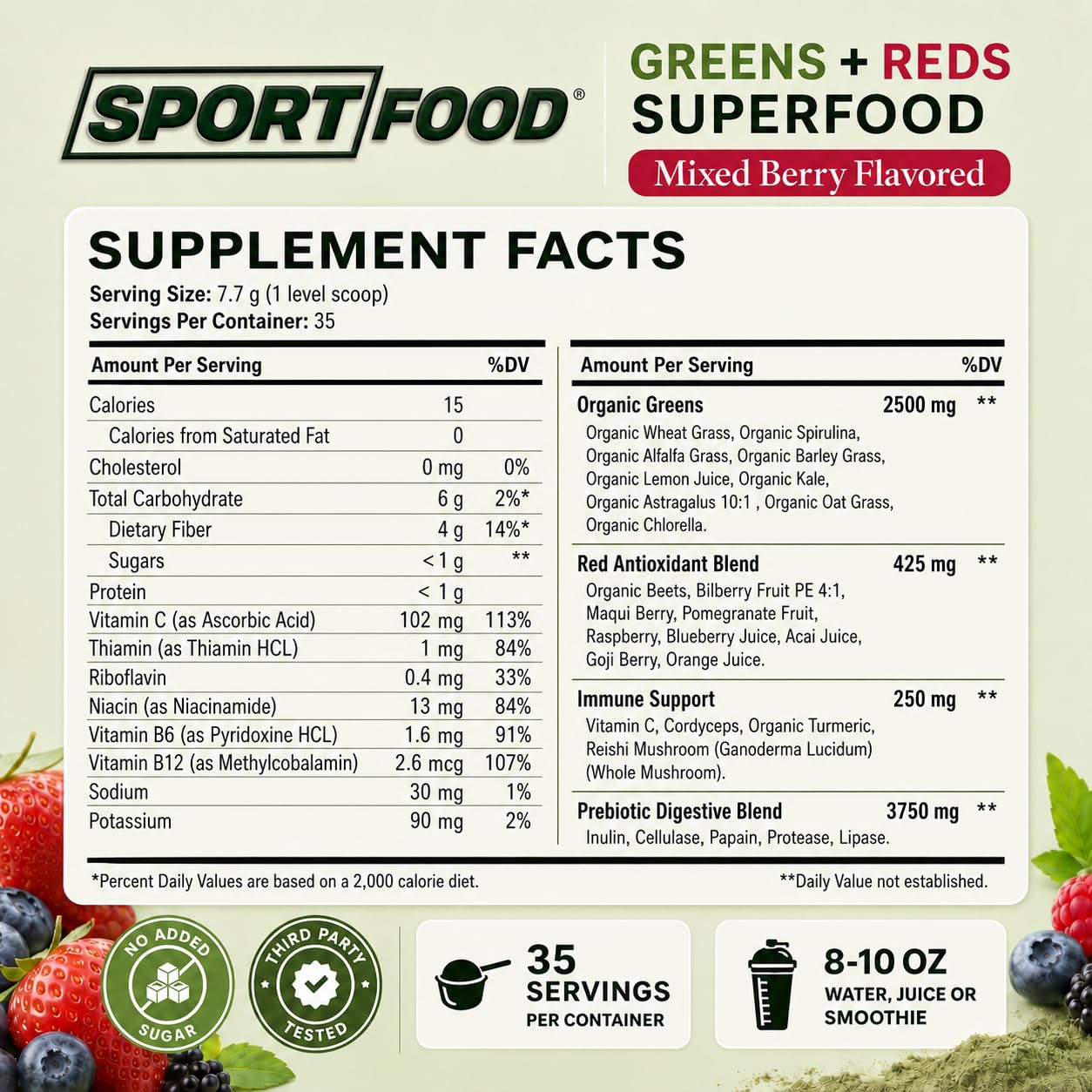25 super fruits and veggies blend