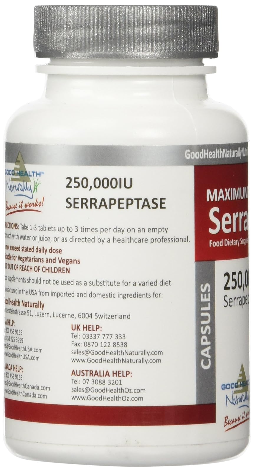 250,000 IU Serrapeptase for gut health