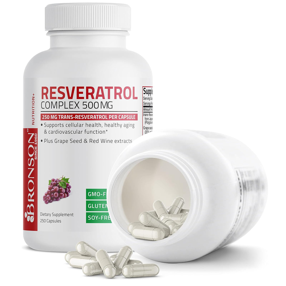 250 capsules of Bronson Resveratrol for vitality