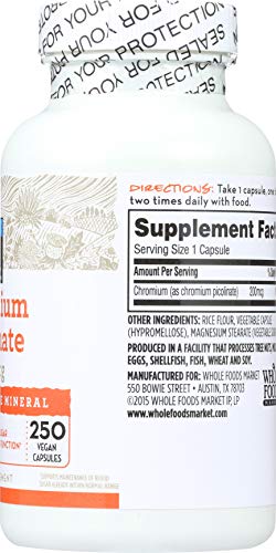 250 capsules of chromium for vitality