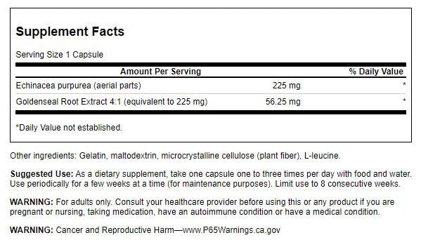 250 capsules of echinacea for wellness