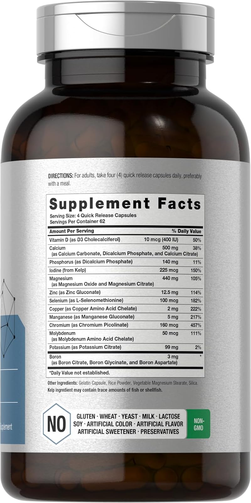250 capsules of essential trace minerals