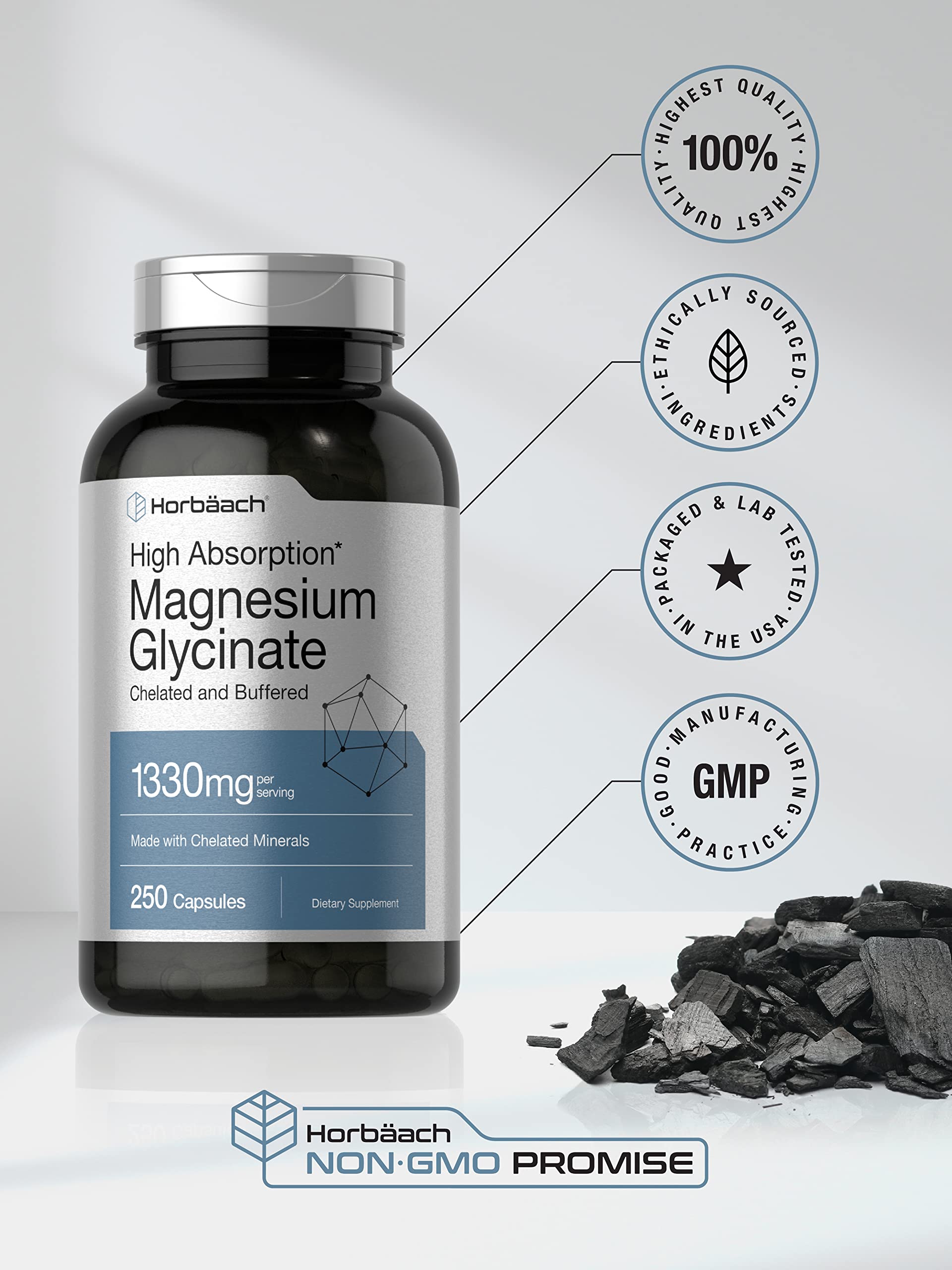 250 capsules of magnesium glycinate