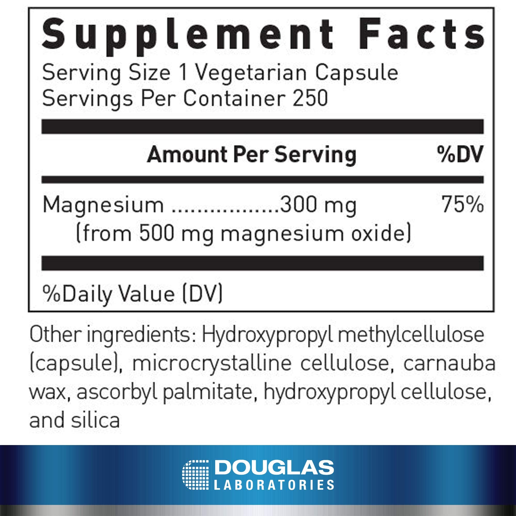 250 capsules of magnesium oxide