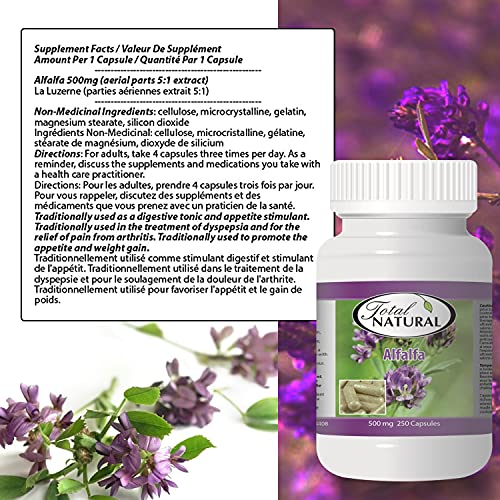 250 capsules of natural alfalfa benefits