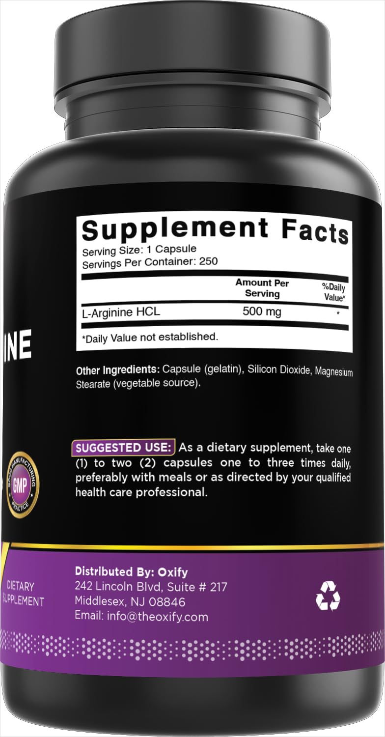 250 capsules of Oxify L-Arginine