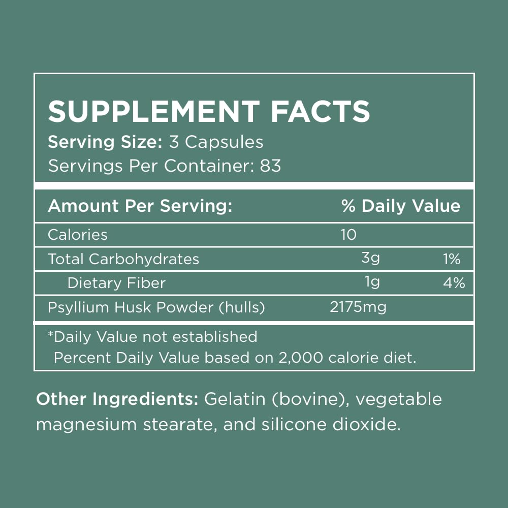 250 capsules of psyllium husk