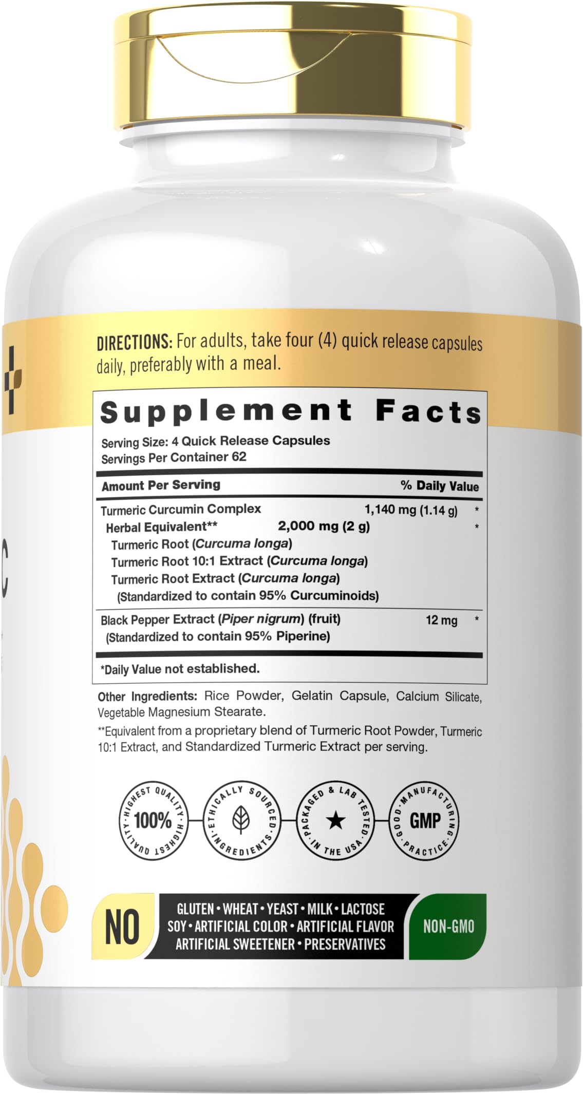 250 capsules of turmeric extract