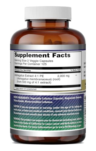 250 count astragalus supplement for long-term health