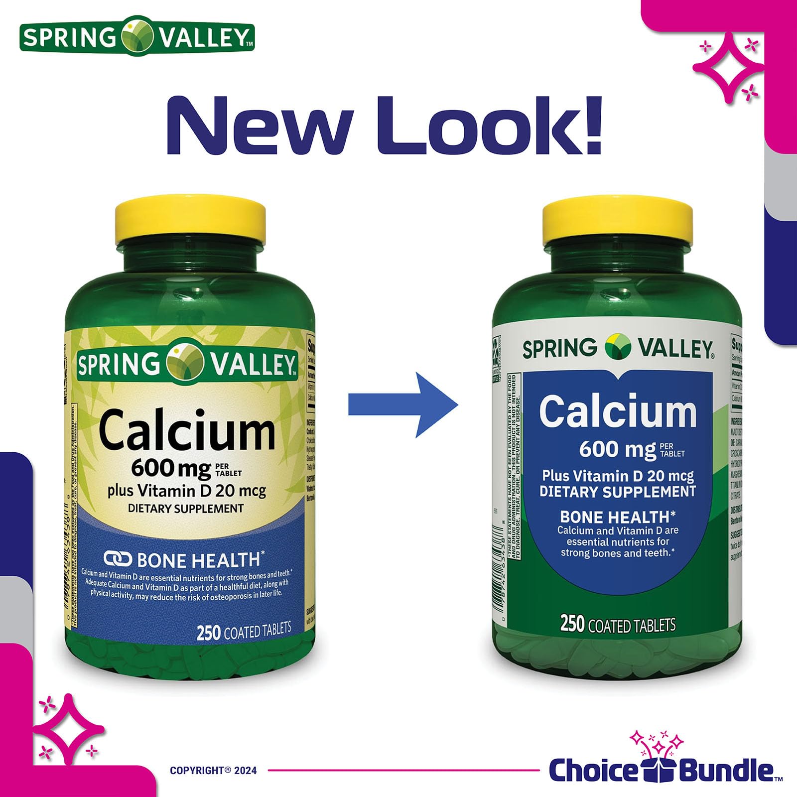 250 count calcium tablets pack