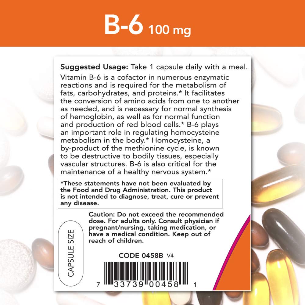 250 count NOW Vitamin B6 for daily use