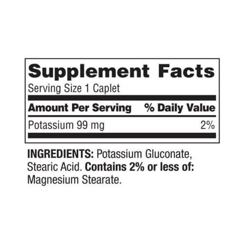 250 count potassium supplement for wellness