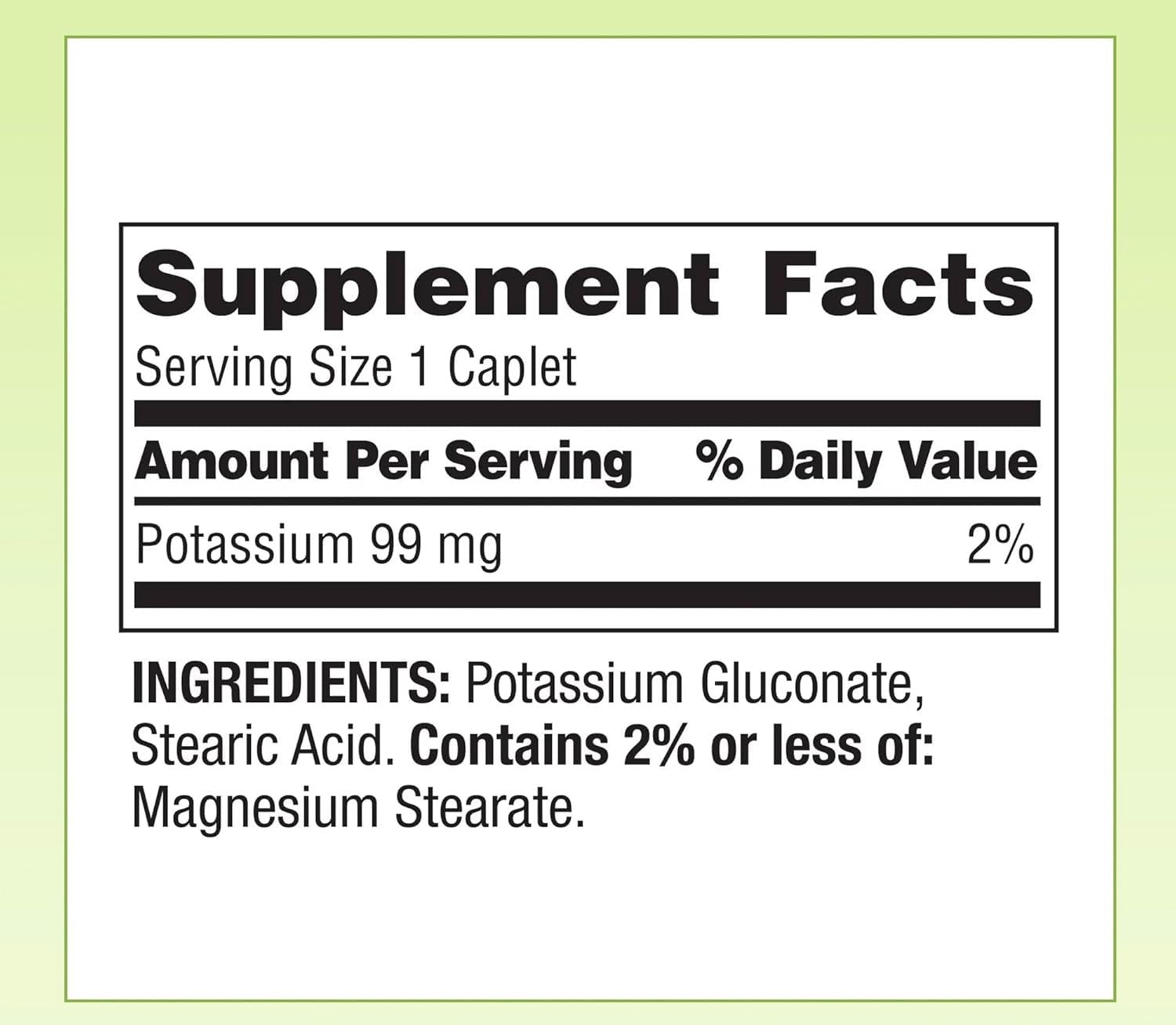 250 count potassium supplement