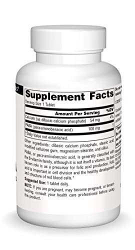 250 count vegan PABA supplement