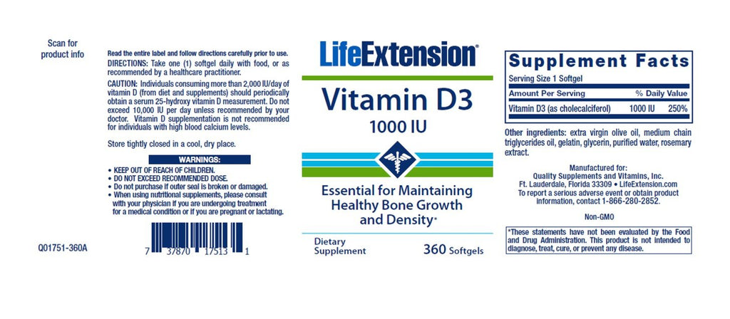 250 count Vitamin D3 capsules