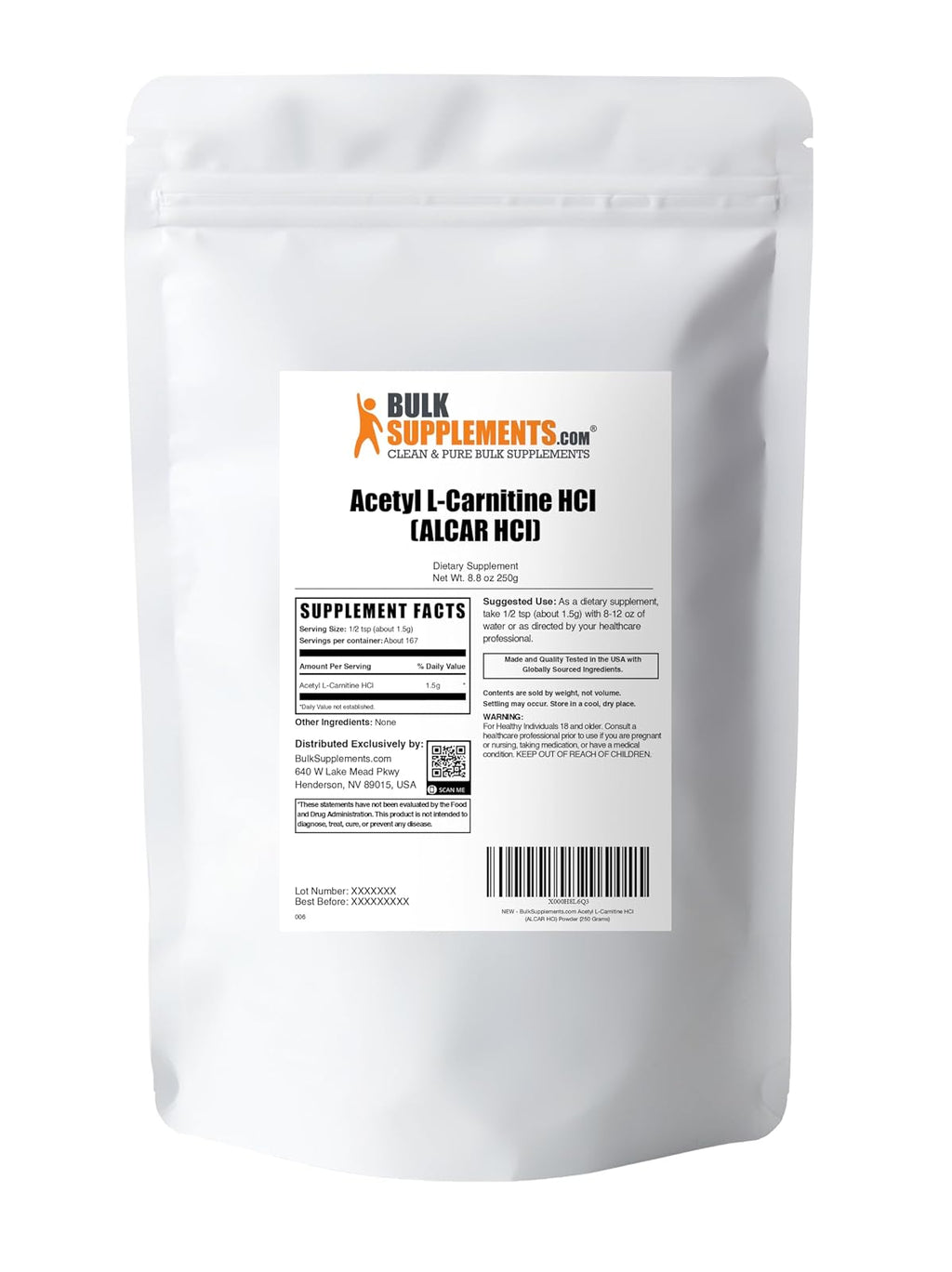 250 g acetyl l-carnitine supply