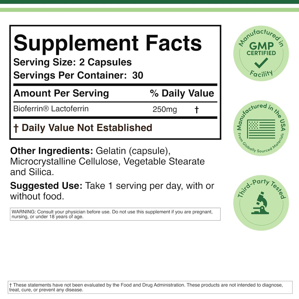 250 mg Bioferrin lactoferrin capsules