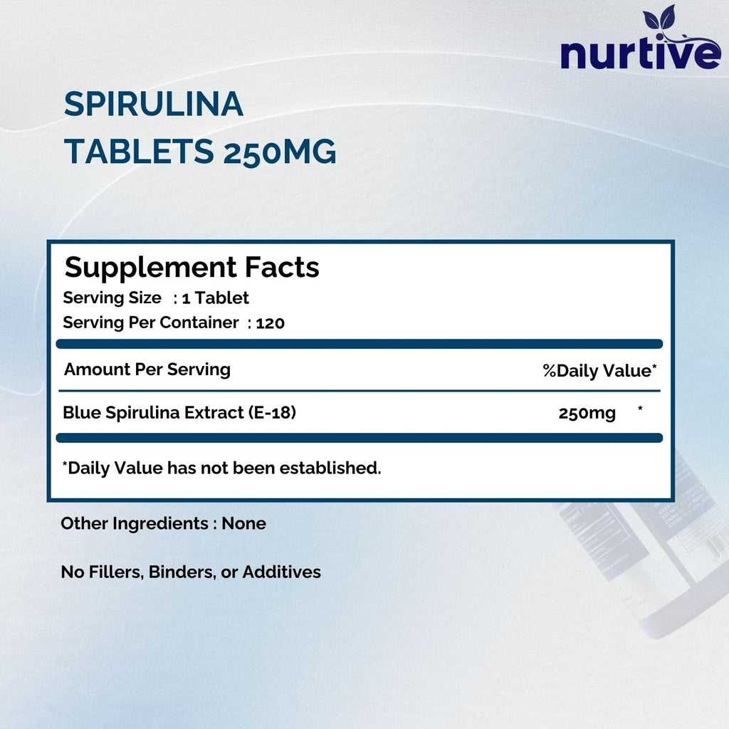 250 mg Blue Spirulina for energy