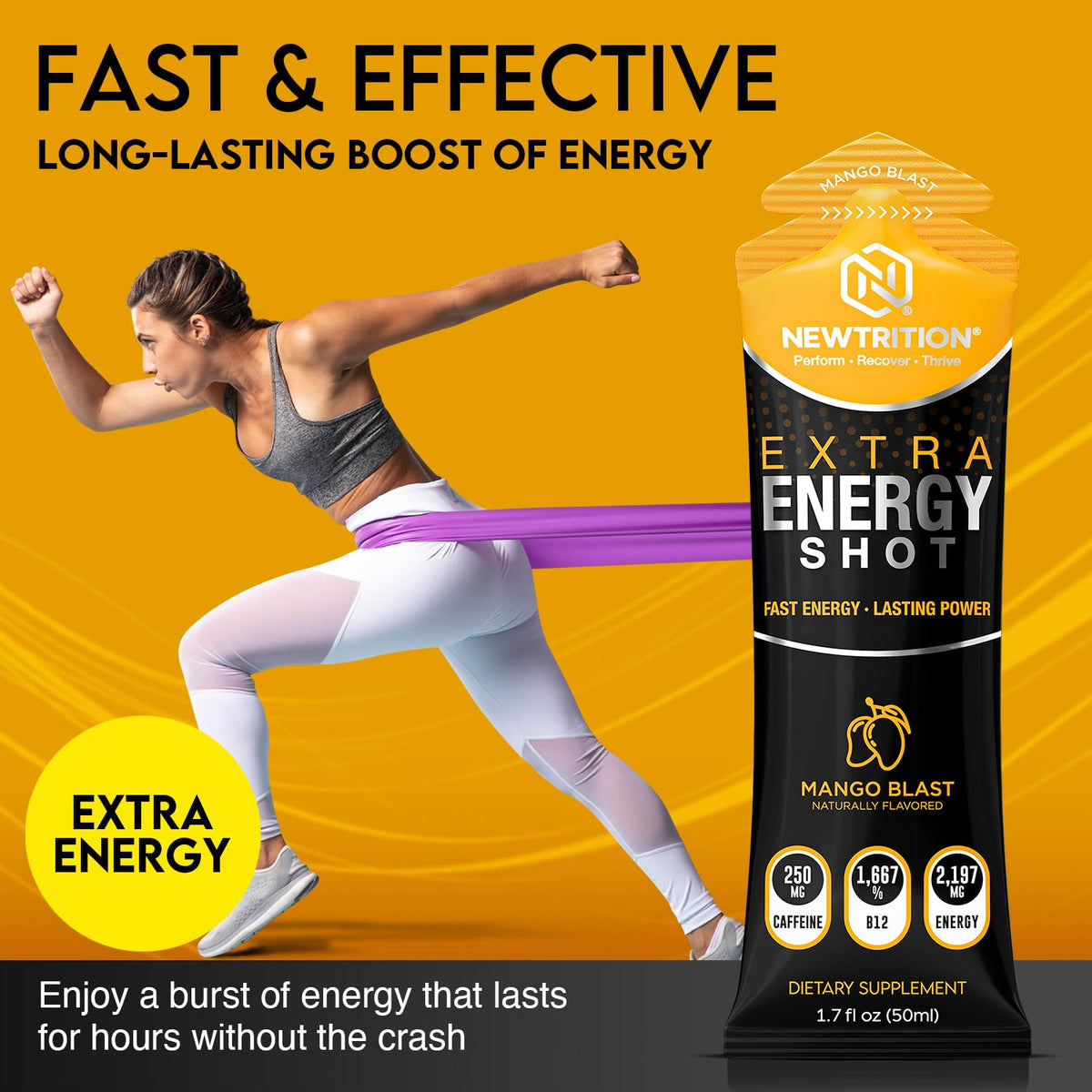 250 mg caffeine energy shots for athletes