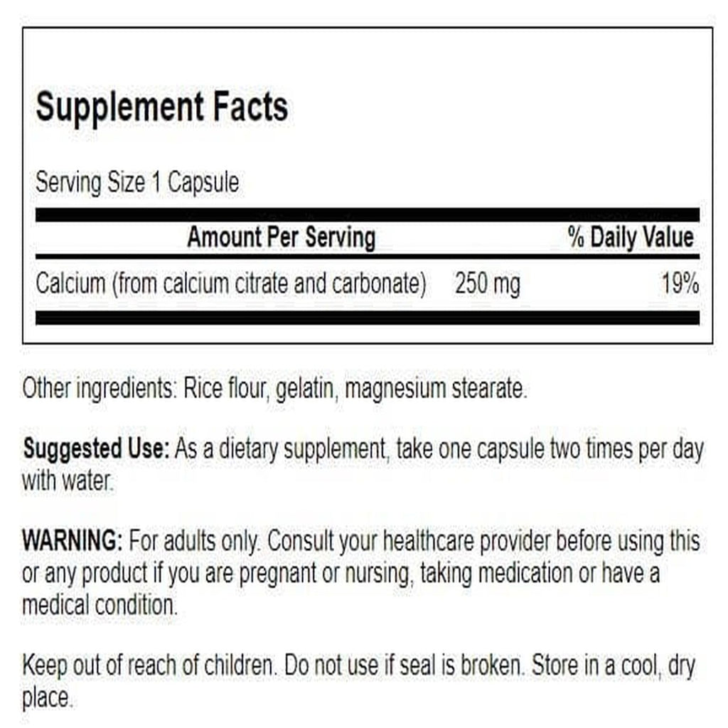 250 mg calcium citrate for bone health