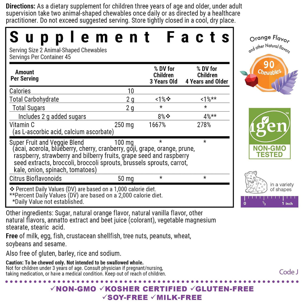 250 mg chewable vitamin C for kids