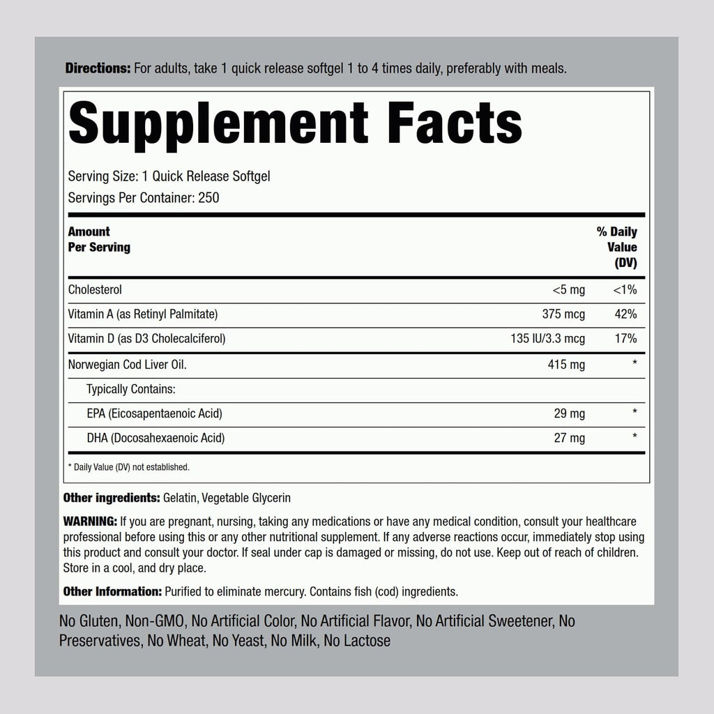 250 mg cod liver oil benefits