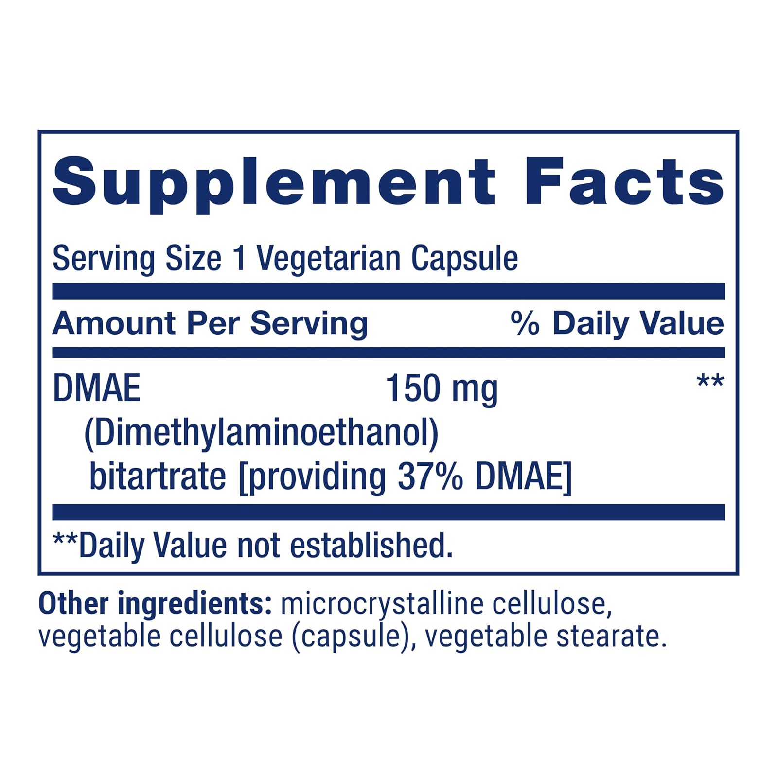 250 mg DMAE for cognitive support