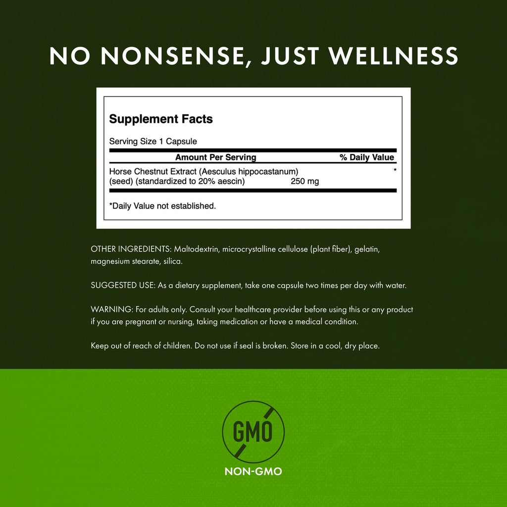 250 mg Horse Chestnut supplement benefits