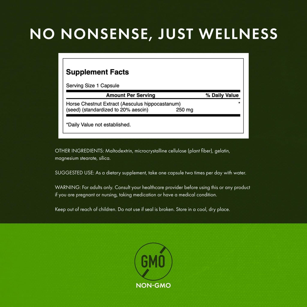 250 mg Horse Chestnut vitamin A supplement