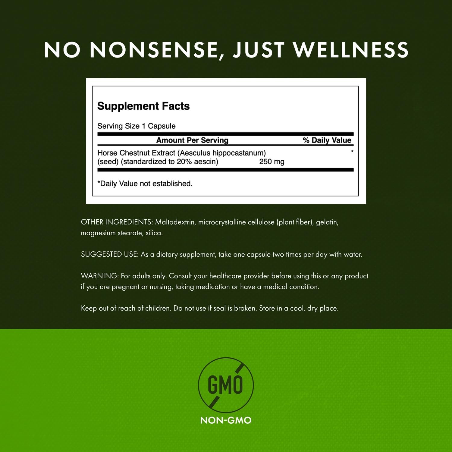 250 mg Horse Chestnut vitamin A supplement