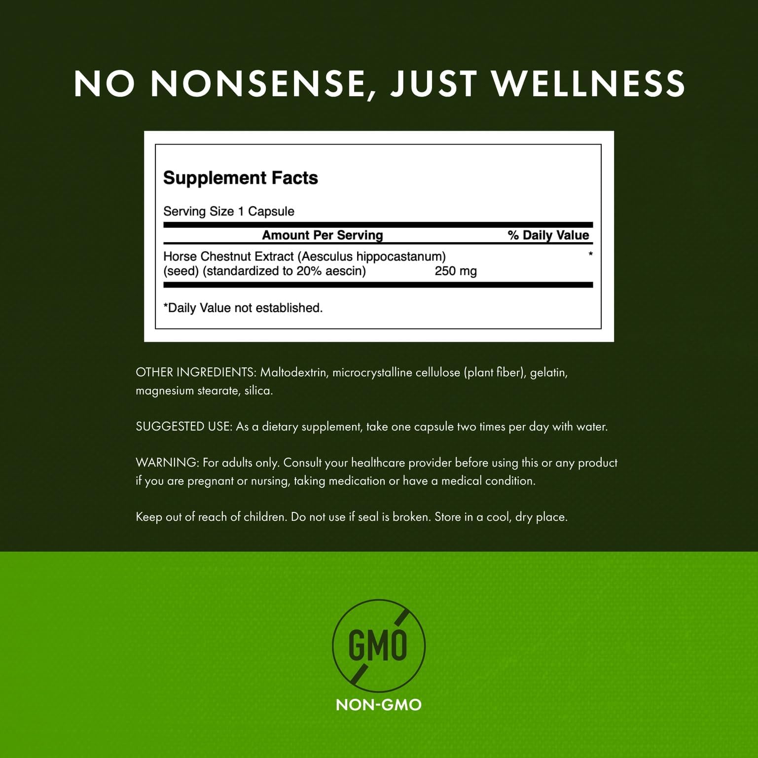 250 mg Horse Chestnut vitamin A supplement