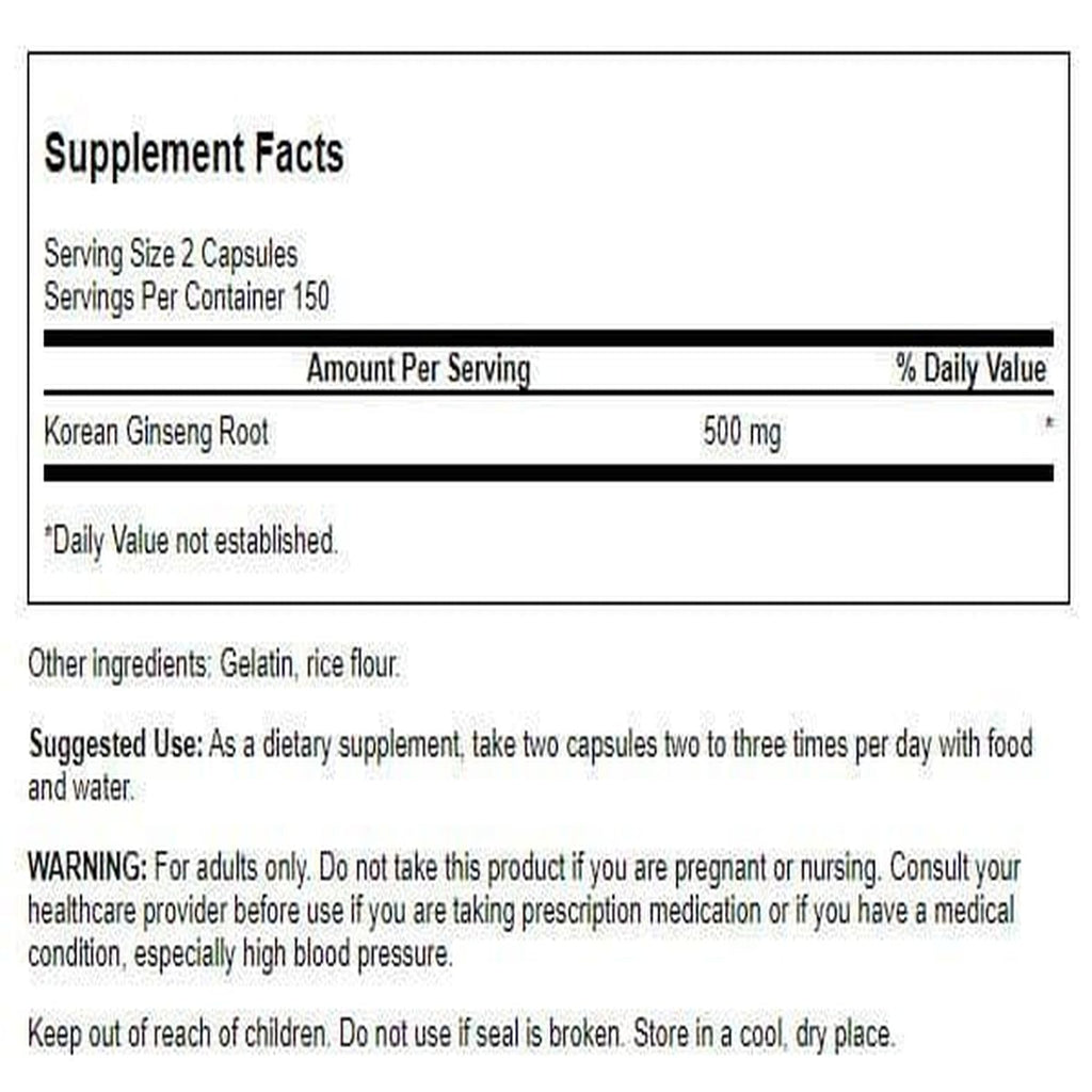 250 mg Korean Ginseng capsules