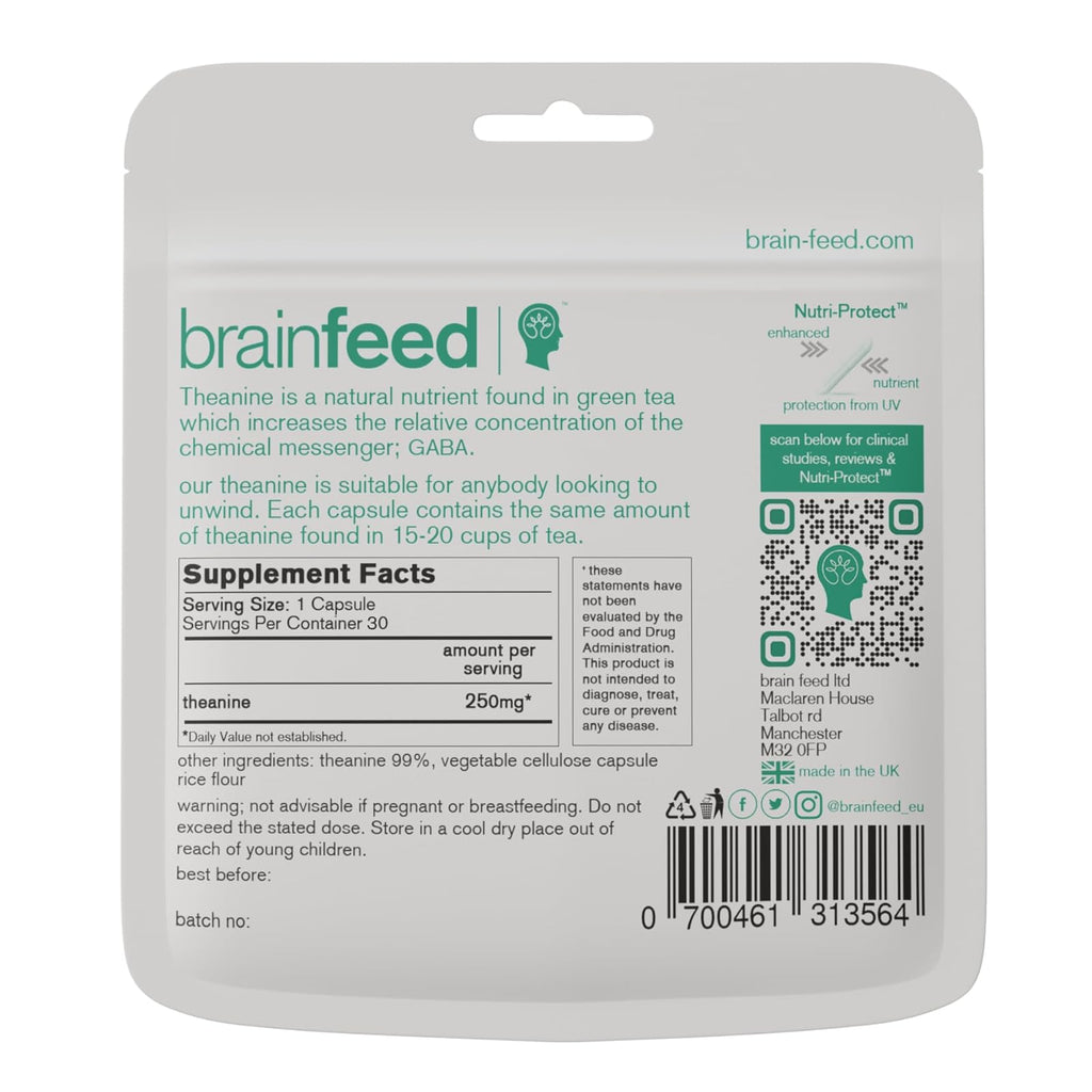 250 mg l-theanine capsules for stress relief