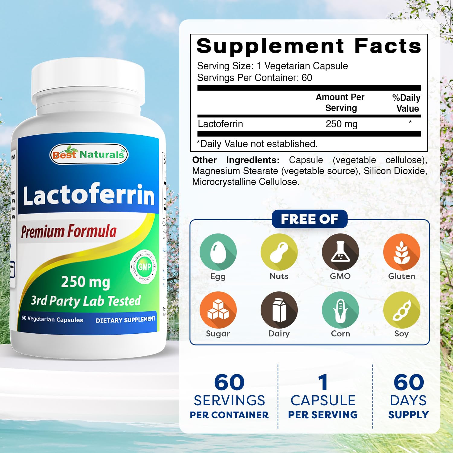 250 mg Lactoferrin for immune support