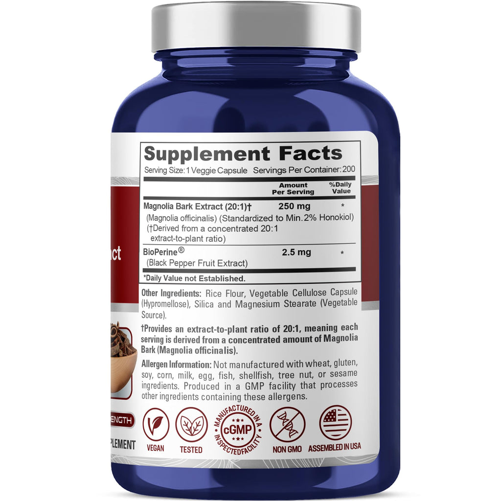 250 mg Magnolia Bark capsules