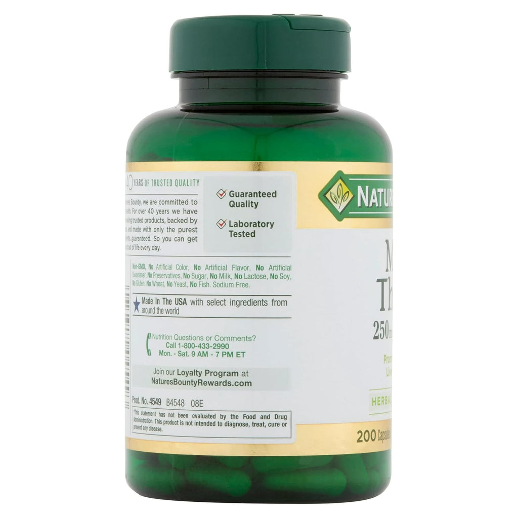 250 mg Milk Thistle herbal supplement