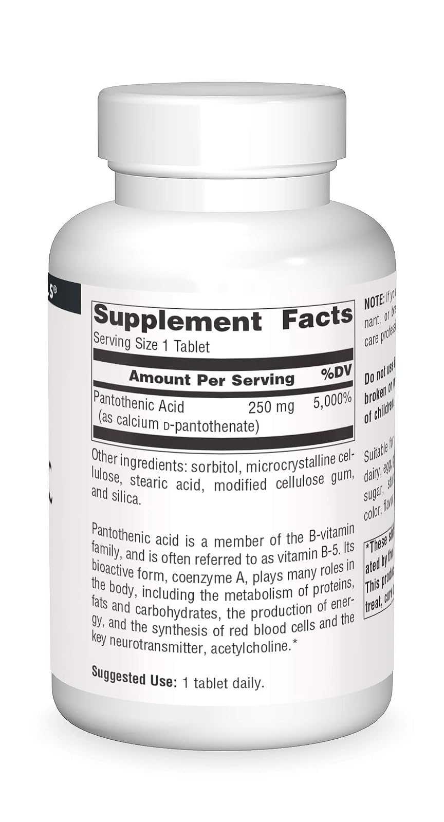 250 mg Pantothenic Acid for stress relief