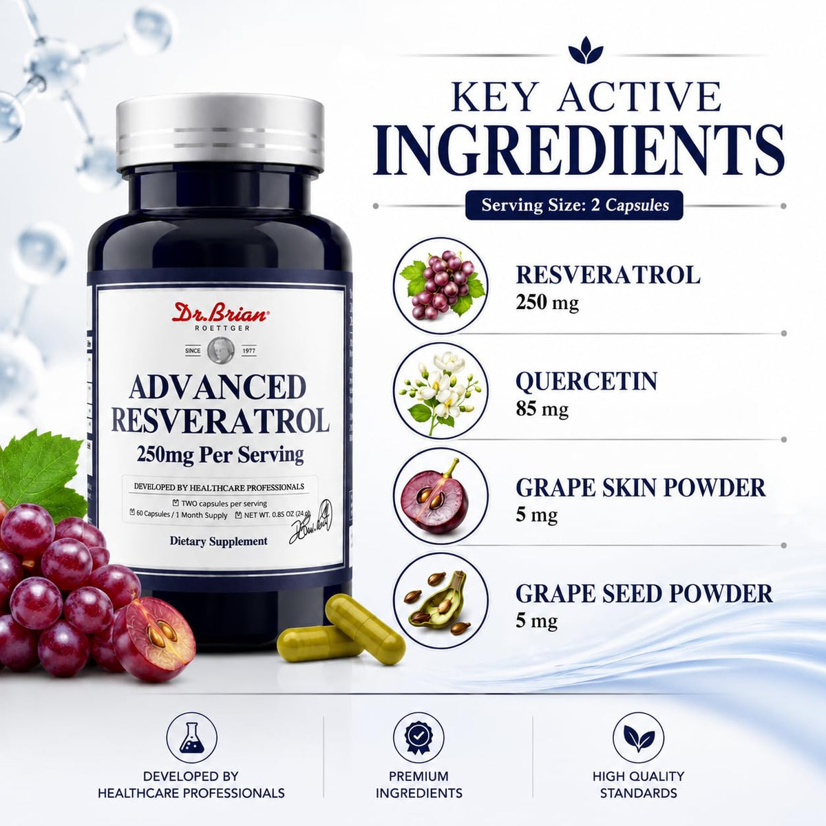 250 mg Resveratrol for heart health