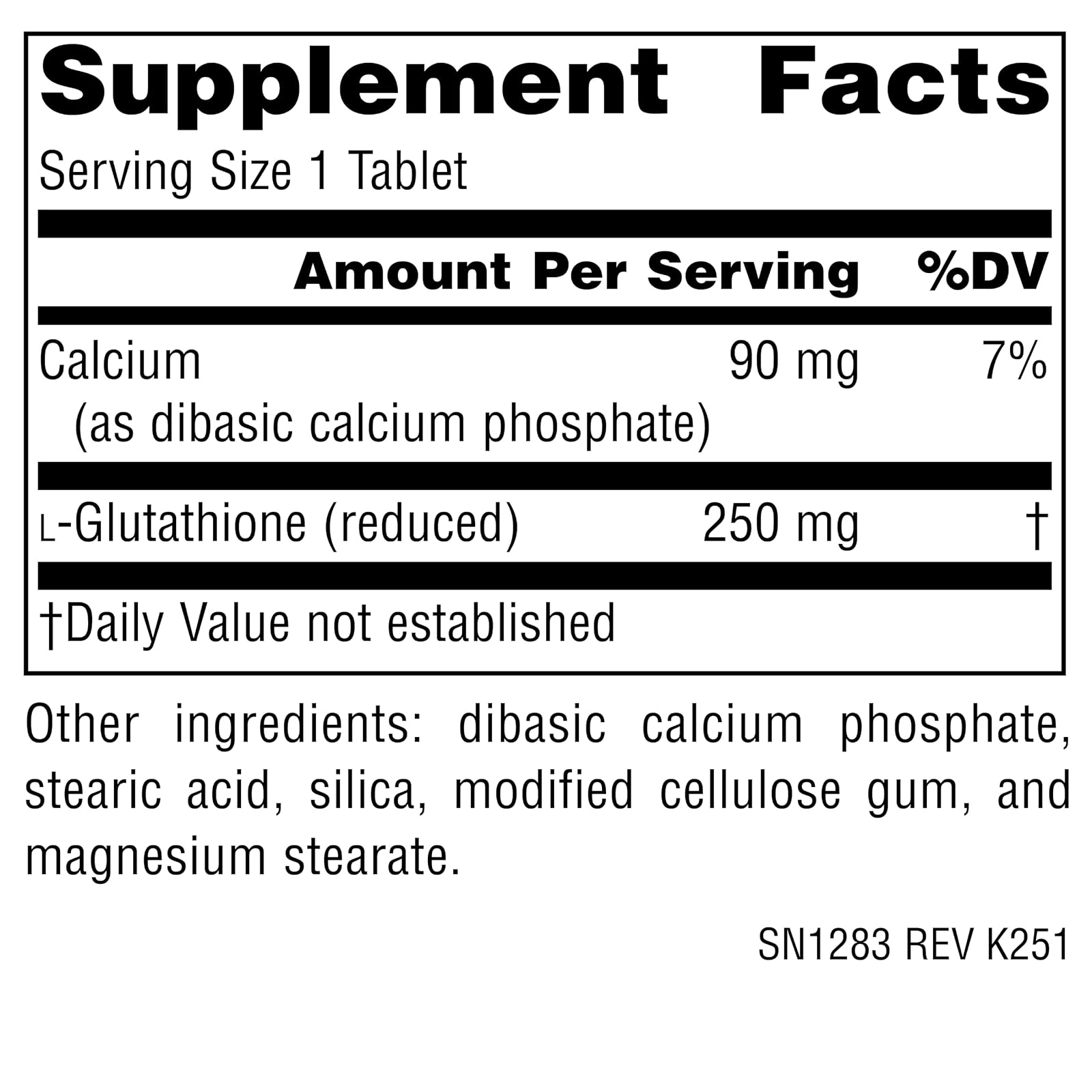 250 mg vegetarian glutathione supplement