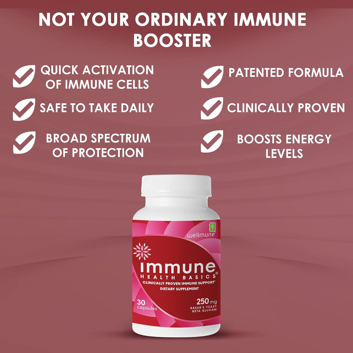 250 mg Wellmune capsules for wellness