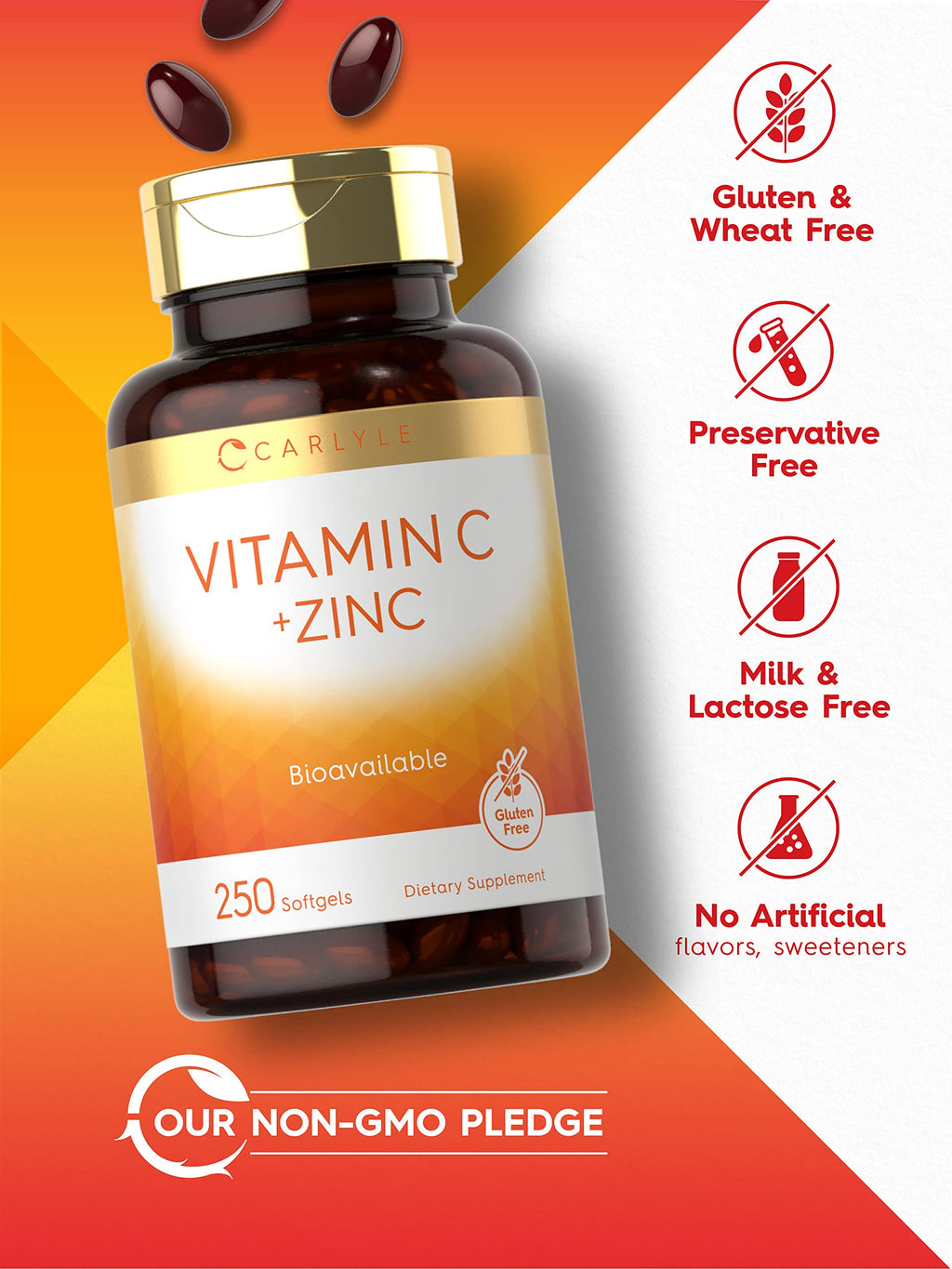 250 softgels for daily zinc intake