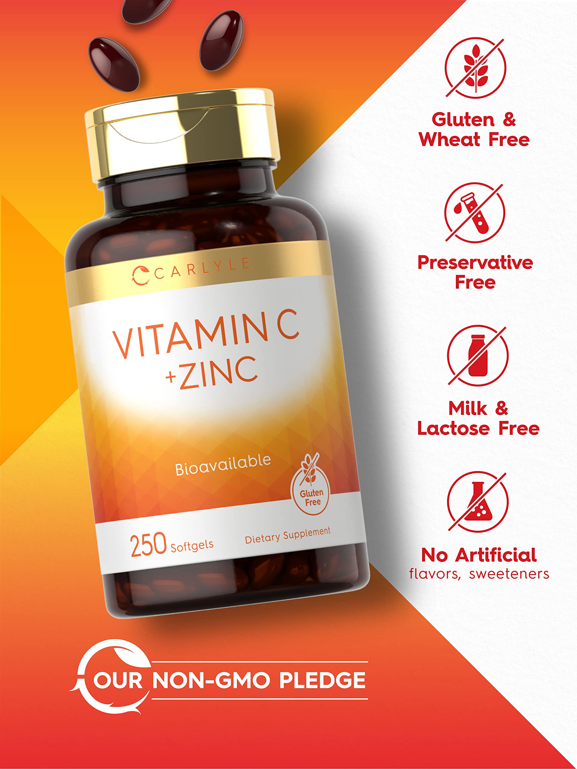 250 softgels for daily zinc intake