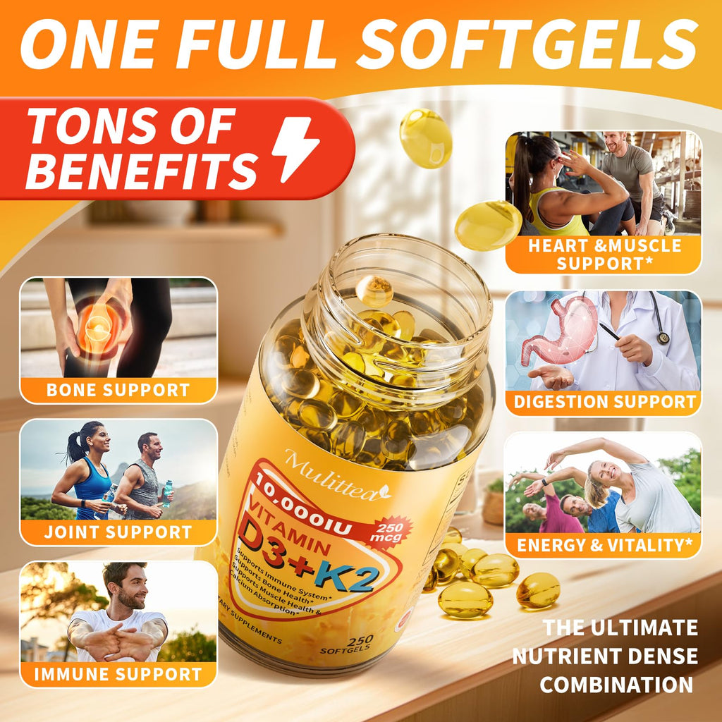 250 softgels of vitamin D3 K2
